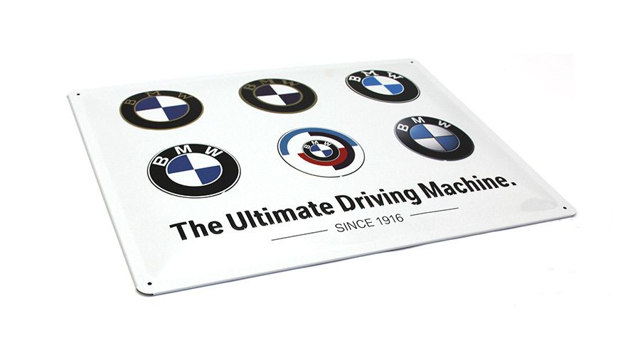 Metal sign BMW - Logo Evolution for BMW F900R | Motorcycle Accessory Hornig