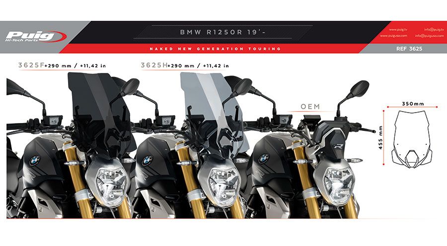 Touring windshield for BMW R1250R (2019-2022) | Motorcycle Accessory Hornig